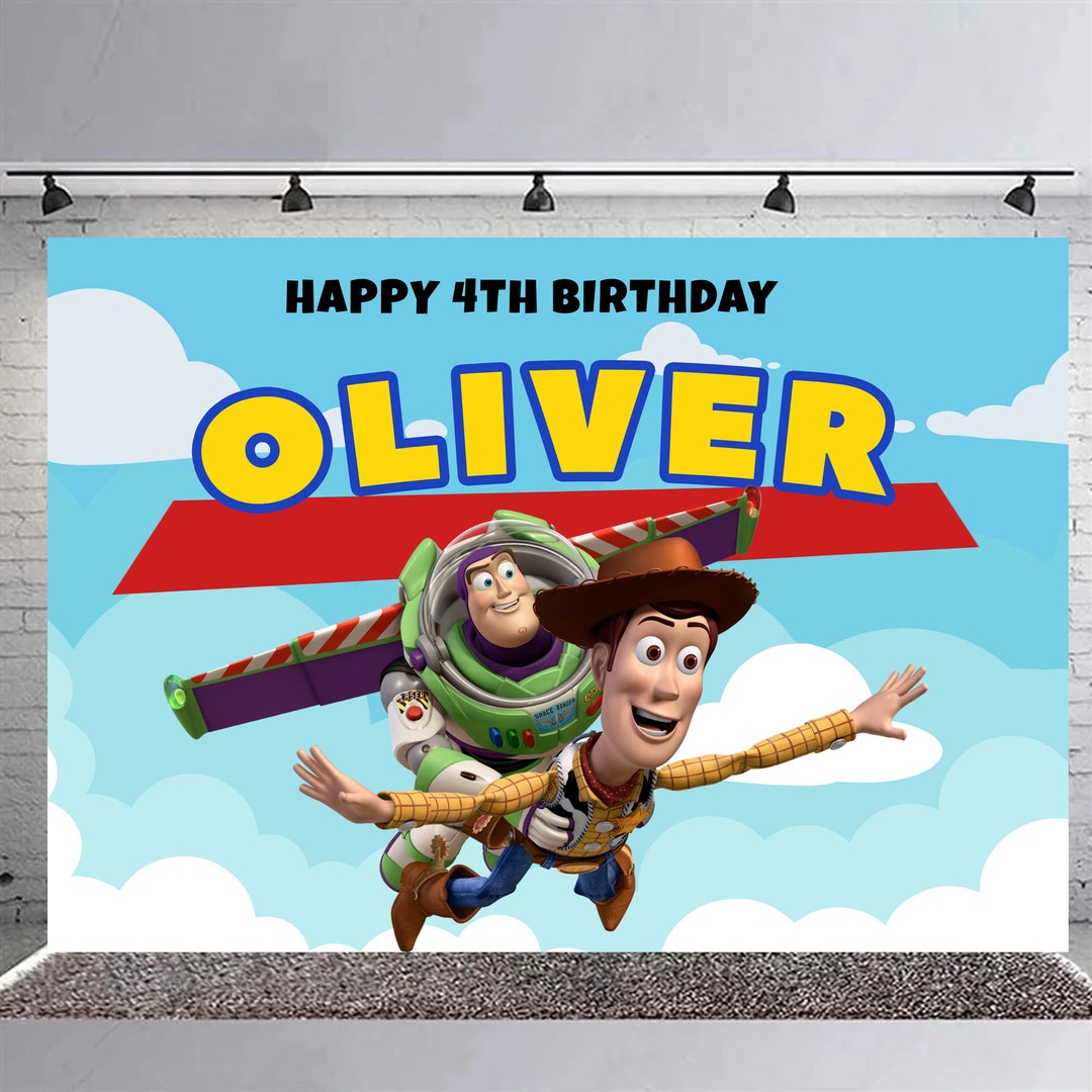 Toy Story Custom Birthday Backdrop, Toy Story Birthday Banner, Toy ...