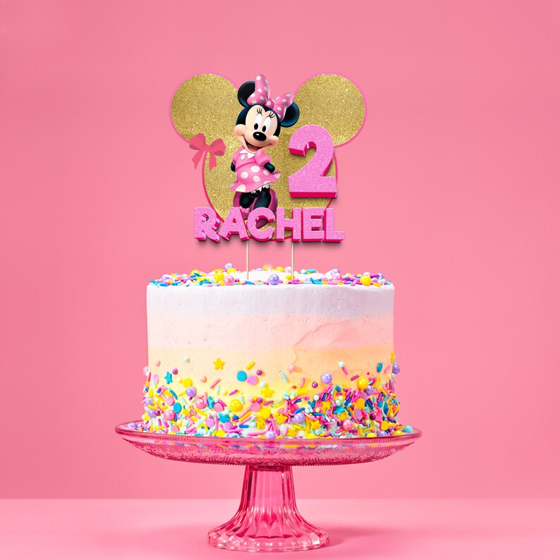 Printable Minnie Mouse Cake Topper Minnie Mouse Birthday - Etsy