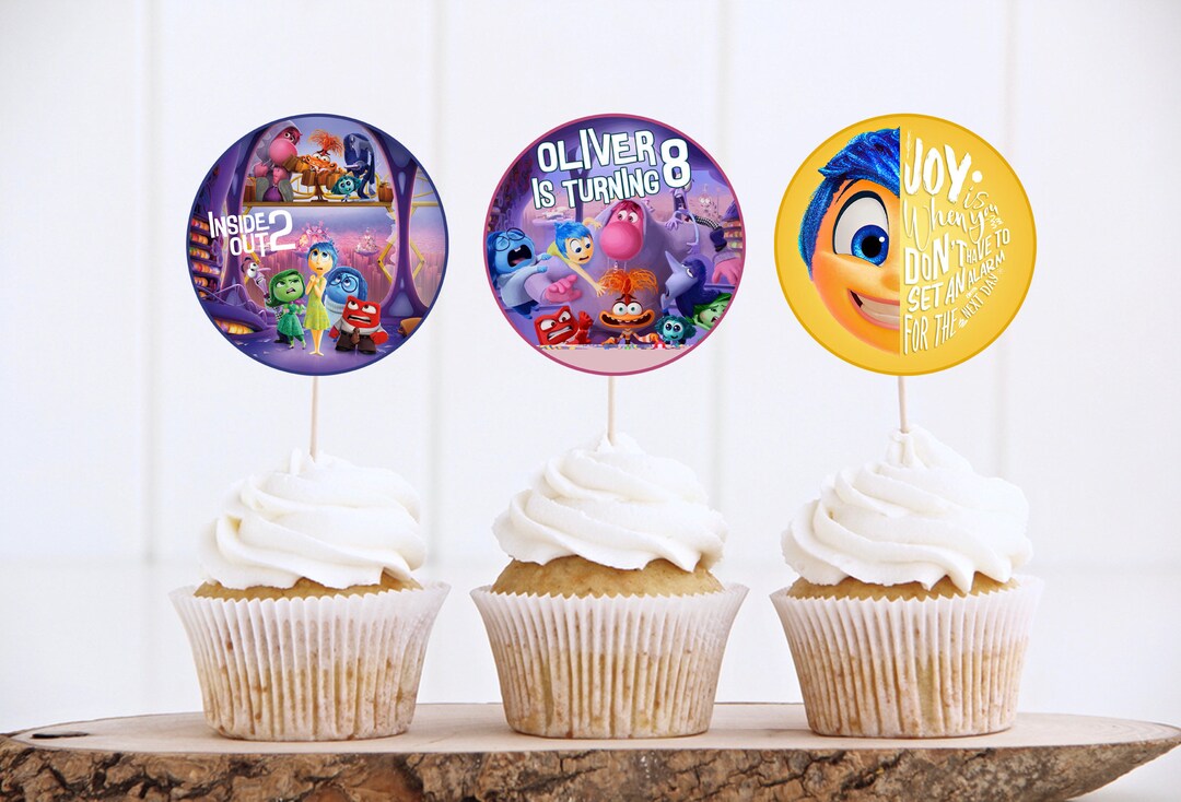 Printable Inside Out 2 Round Cake Topper, Inside Out 2 Birthday Round ...