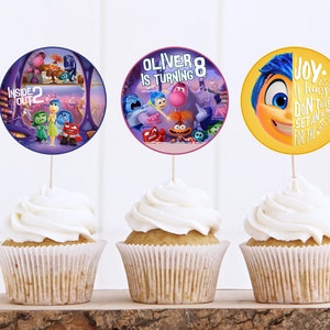 Printable Inside Out 2 Round Cake Topper, Inside Out 2 Birthday Round ...