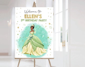 Baby Tiana Welcome Sign, Princess Tiana Welcome Board, Princess Tiana ...