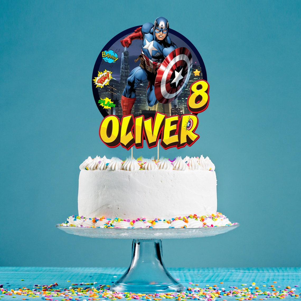 Printable Captain America Cake Topper Captain America - Etsy