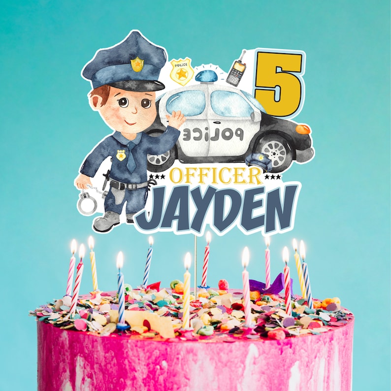 Printable Police Officer Cake Topper, Police Birthday Cake Topper ...