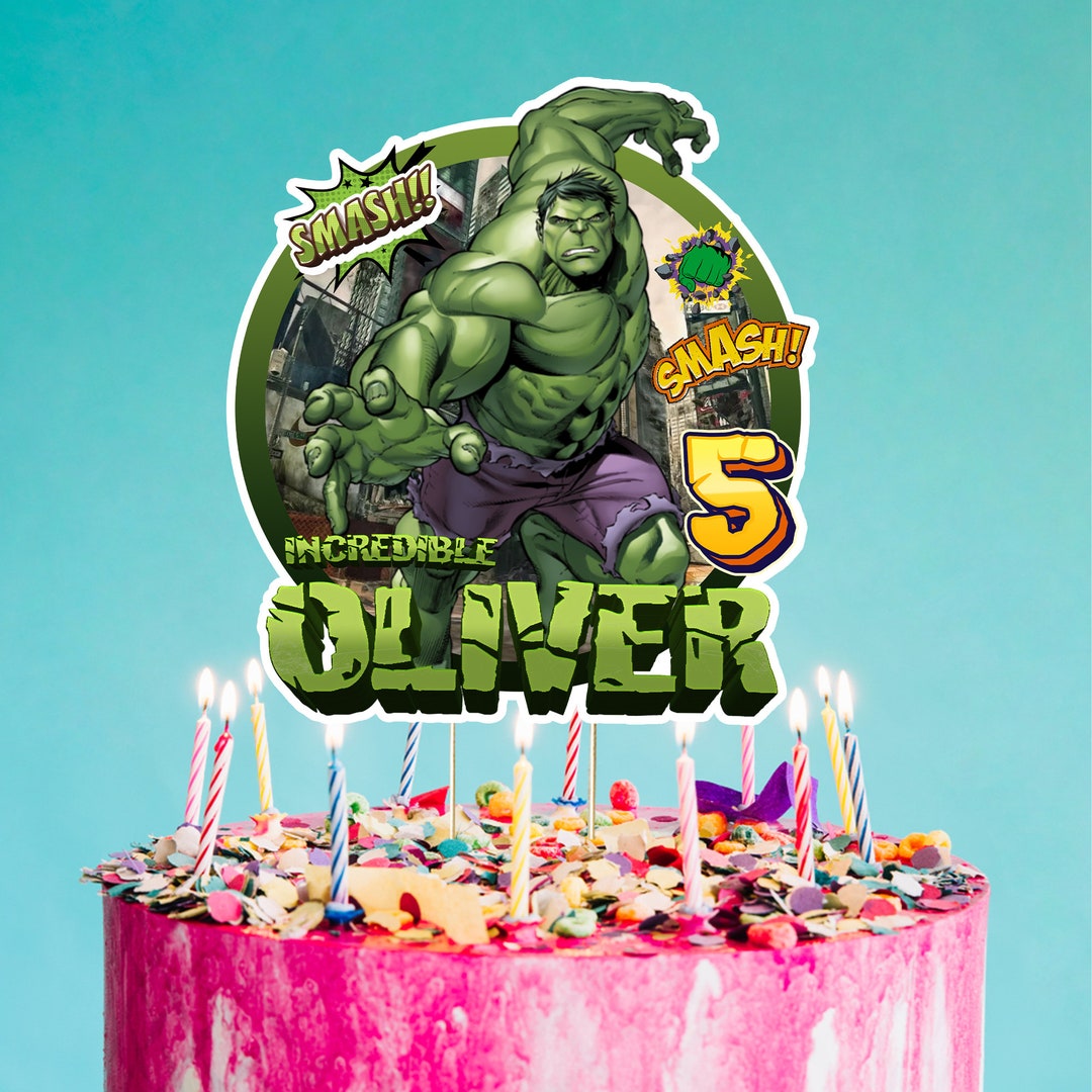 Printable Hulk Cake Topper ,hulk Birthday Party Cake Topper, Hulk ...