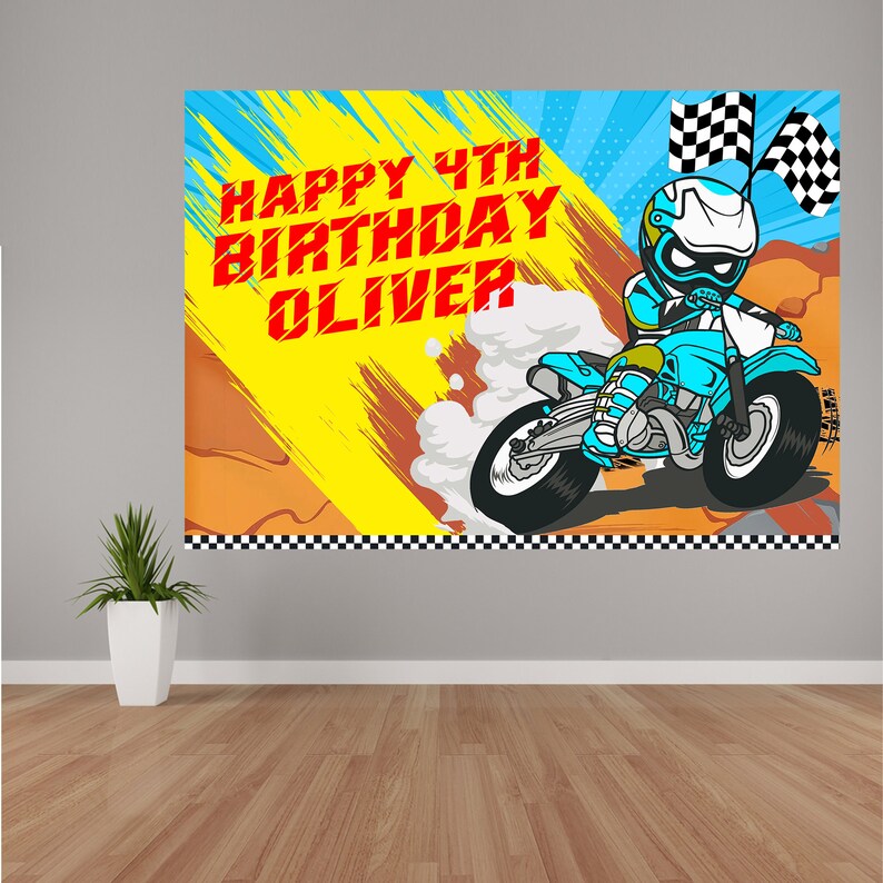 Dirt Bike Birthday Banner Dirt Bike Personalized Birthday - Etsy