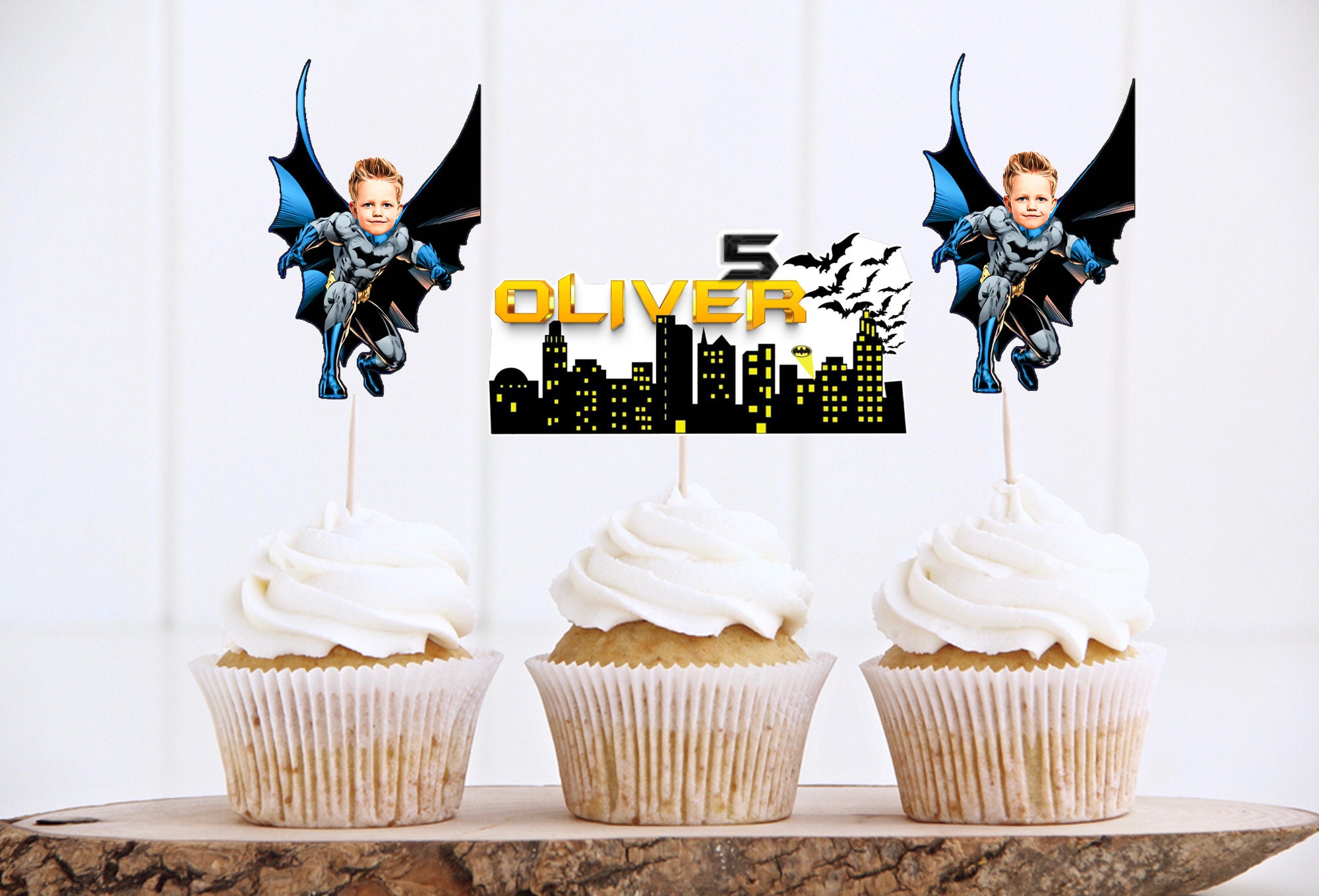 Printable Superhero Kid Custom Photo Cupcake Topper - Etsy