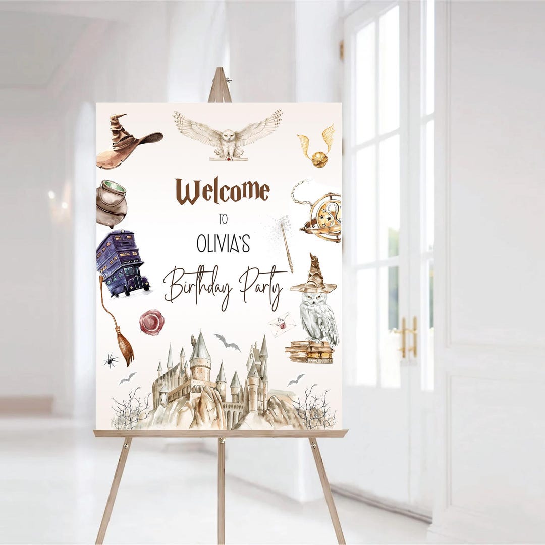 Wizard Birthday Welcome Sign, Wizard Personalized Birthday Welcome Sign ...
