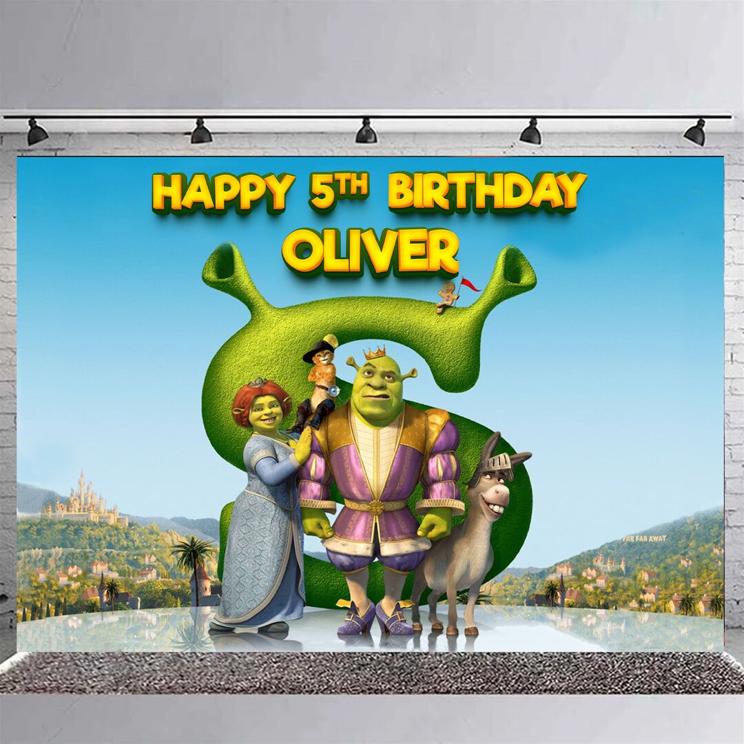 Shrek Custom Birthday Banner,shrek Personalized Birthday Backdrop,shrek ...