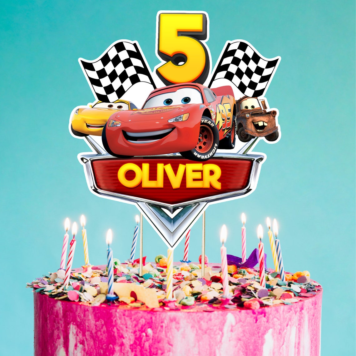 Printable Cars Cake Topper Cars Birthday Party Cake - Etsy Australia