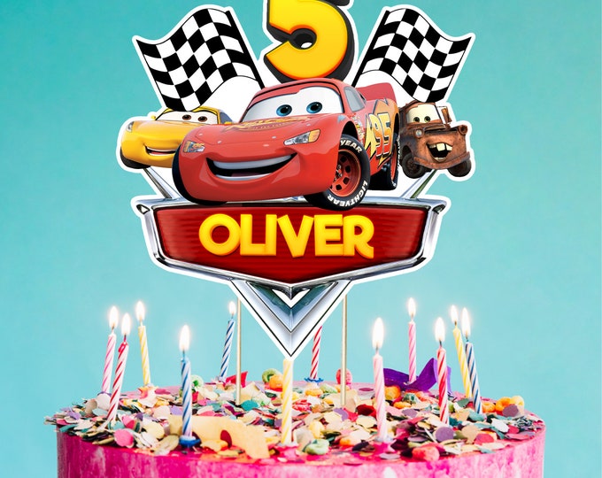 Lightning Mcqueen Cake Topper, Lightning Mcqueen Party Decorations ...