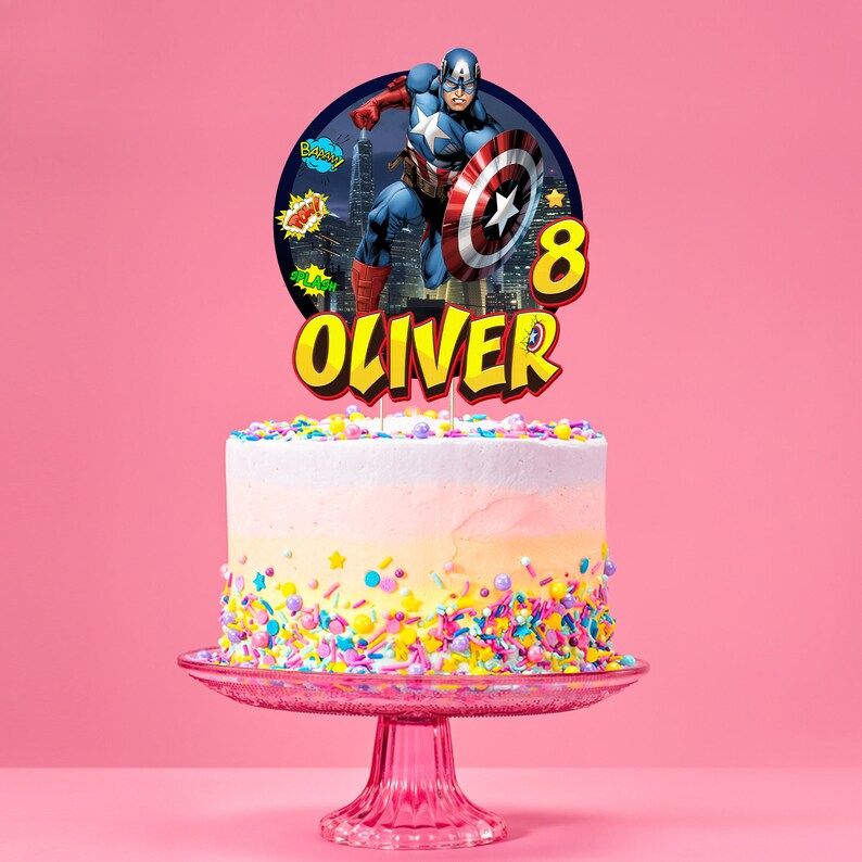 Printable Captain America Cake Topper Captain America - Etsy