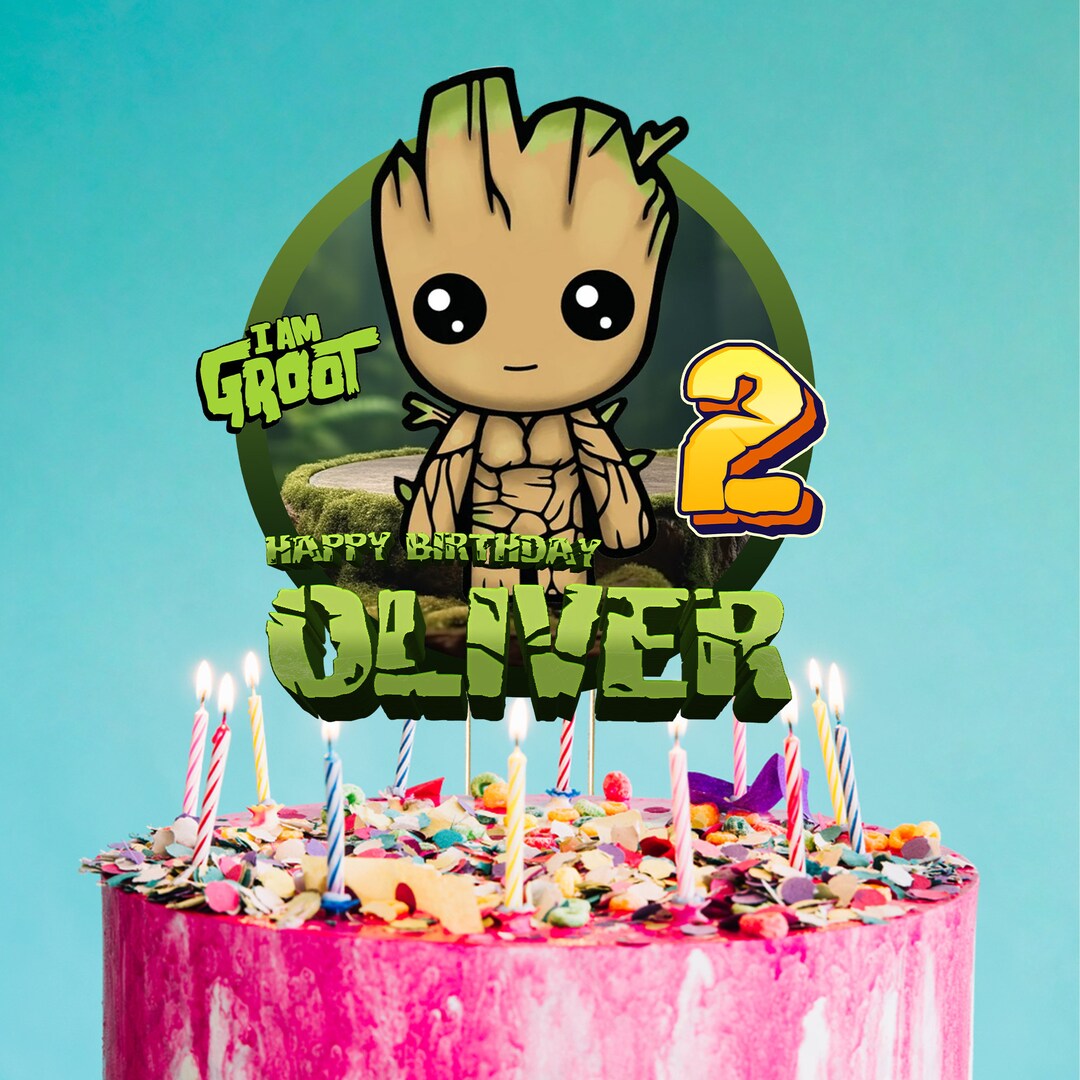 Printable Groot Cake Topper, Groot Birthday Party Cake Topper, Groot ...