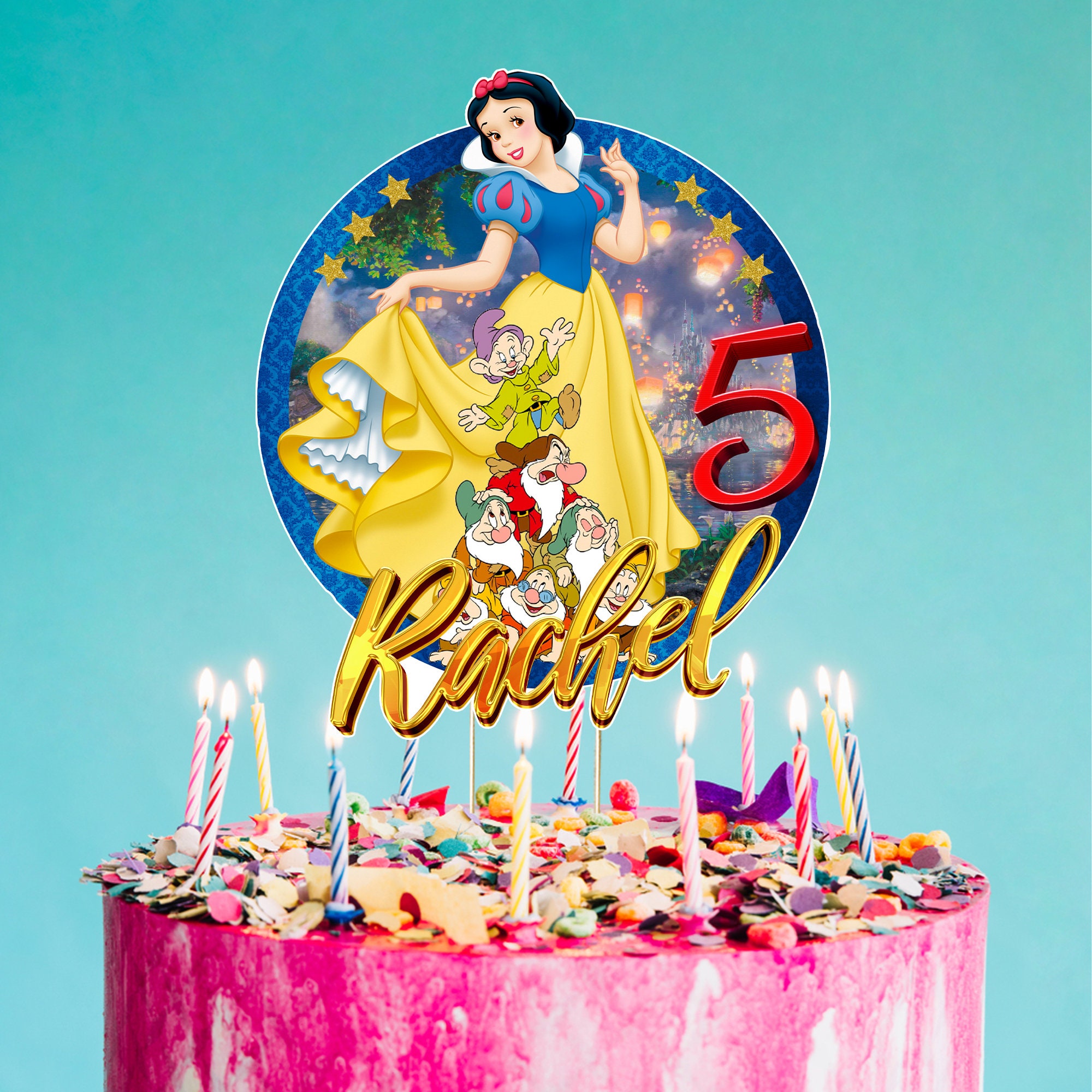 Printable Snow White Cake Topper princess Birthday Party Cake - Etsy