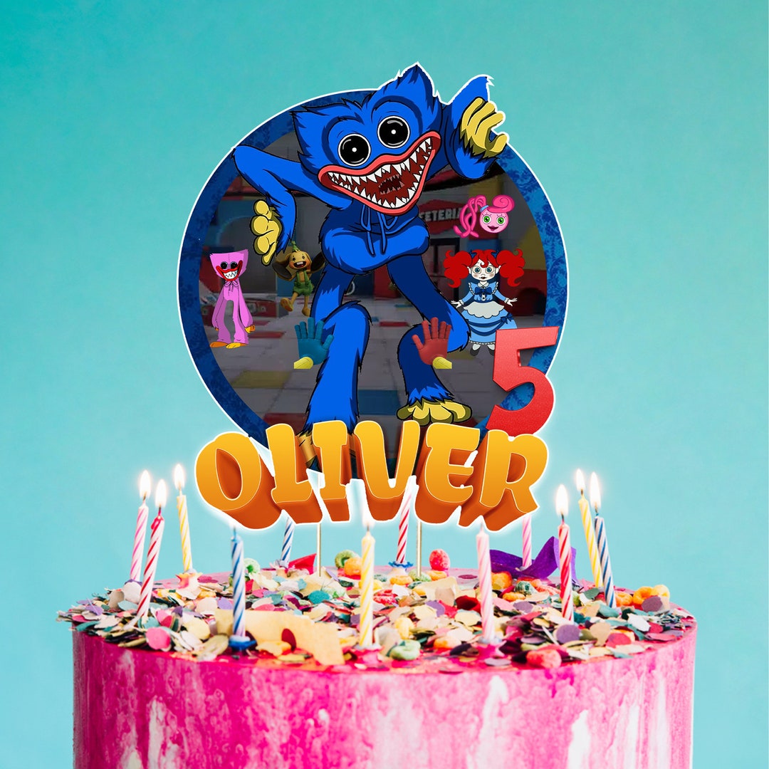 Printable Huggy Wuggy Birthday Cake Topper, Huggy Wuggy Party Cake ...