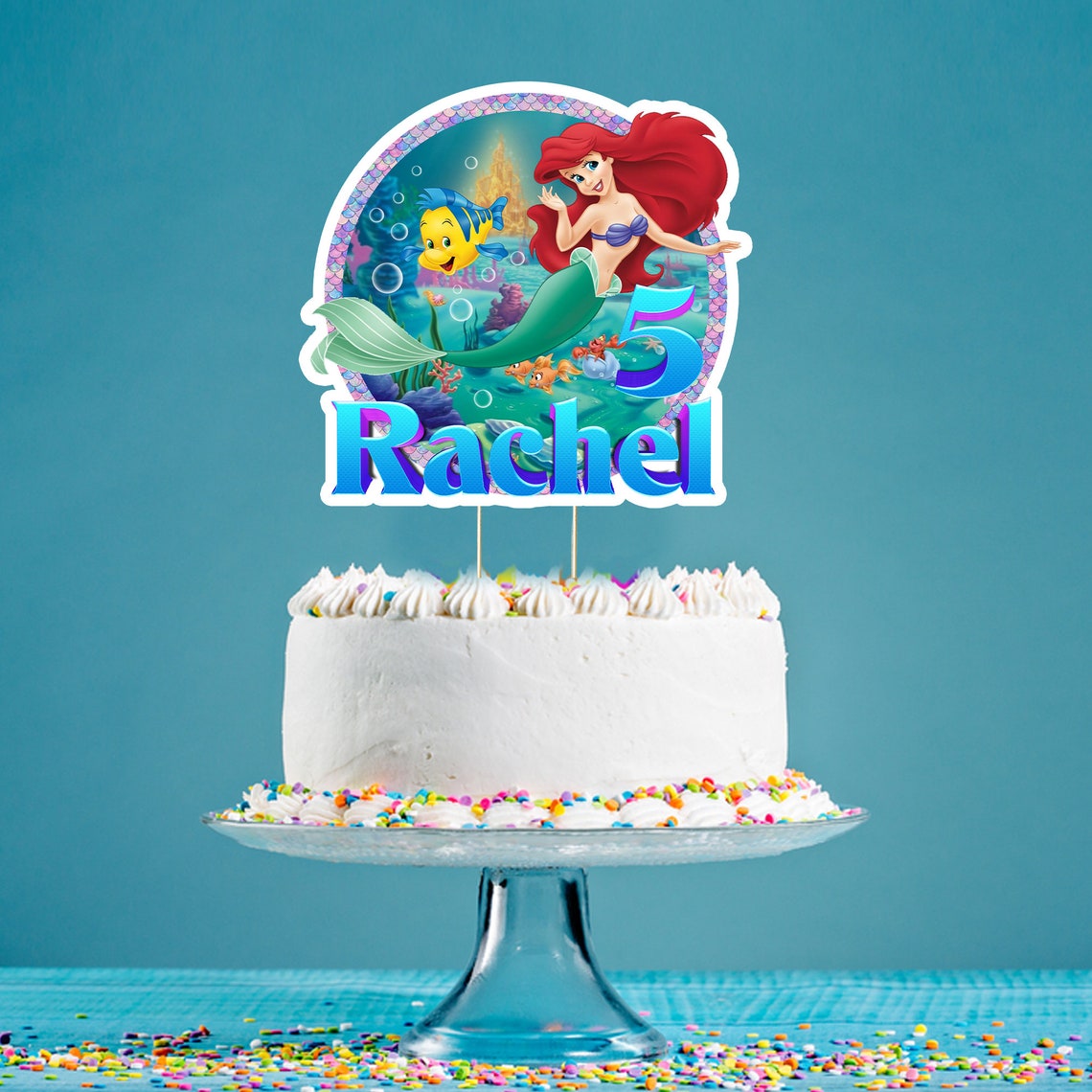 Printable Princess Ariel Cake Topper Princess Ariel Birthday - Etsy
