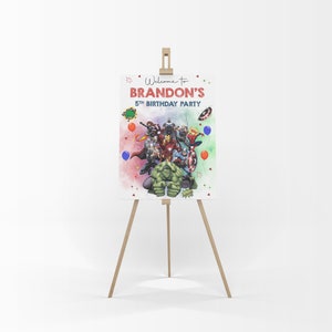 AVENGERS Birthday Welcome Sign, Avengers Personalized Birthday Welcome ...