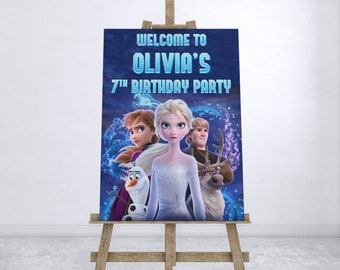 Elsa Birthday Welcome Sign - Etsy