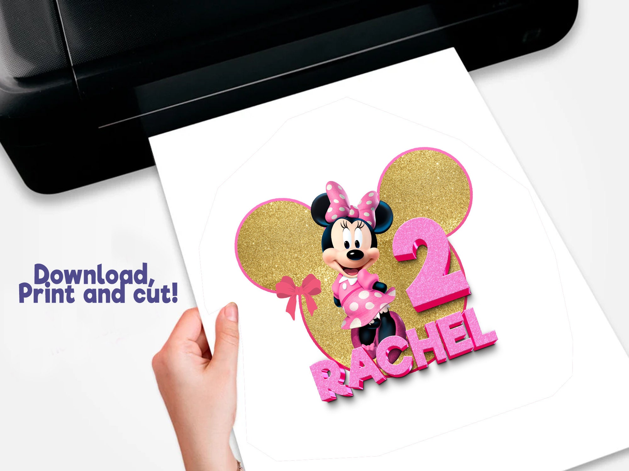 Printable Minnie Mouse Cake Topper Minnie Mouse Birthday - Etsy