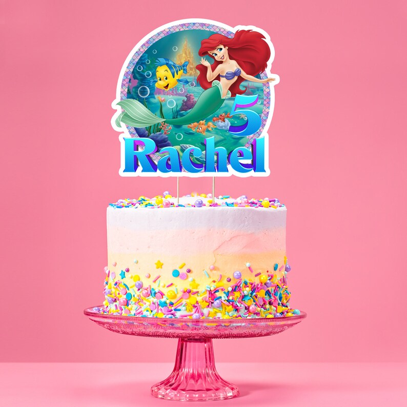 Printable Princess Ariel Cake Topper Princess Ariel Birthday - Etsy
