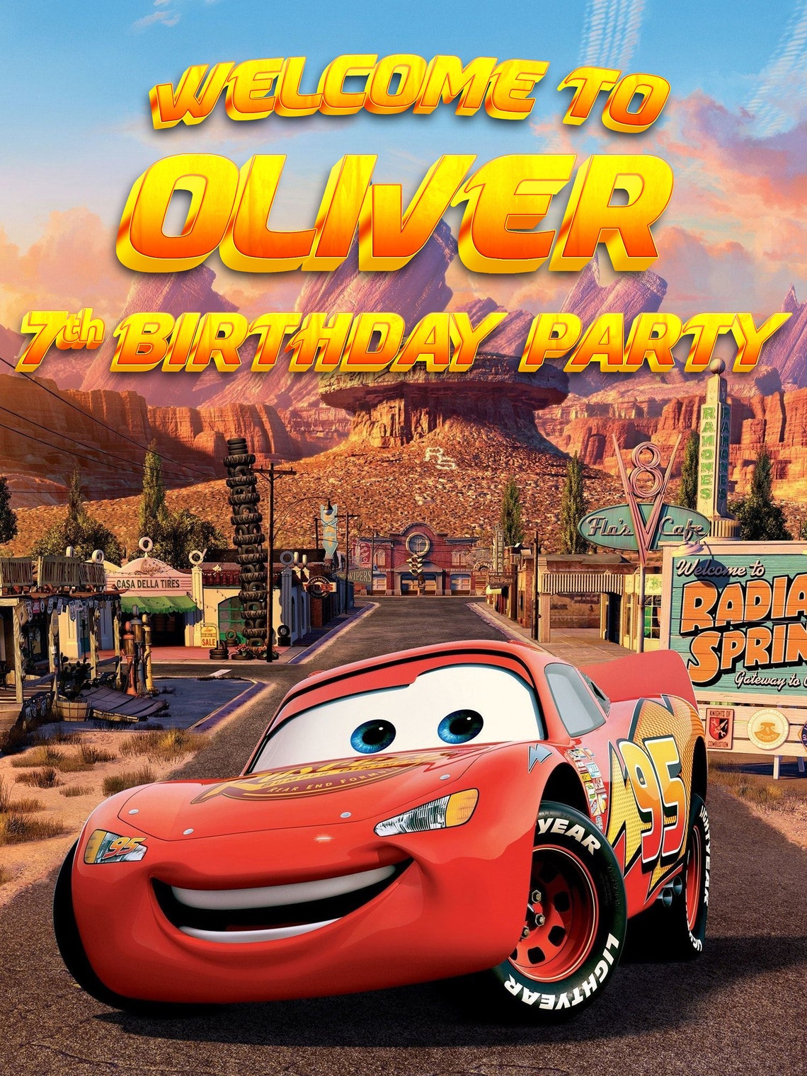 Cars Birthday Welcome Sign Cars Personalized Birthday Welcome - Etsy