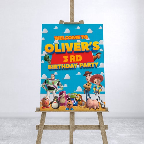 Customizable Toy Story Birthday Party Welcome Sign Digital - Etsy