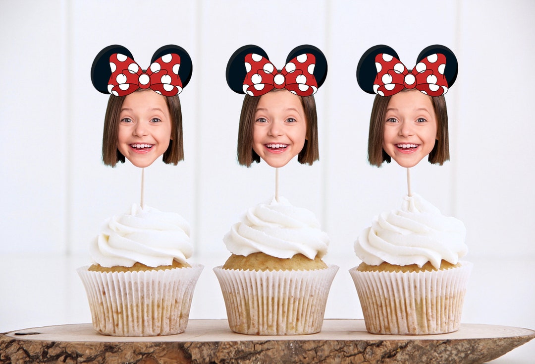Printable Minnie Mouse Photo Cupcake Toppers Minnie Mouse Portrait ...