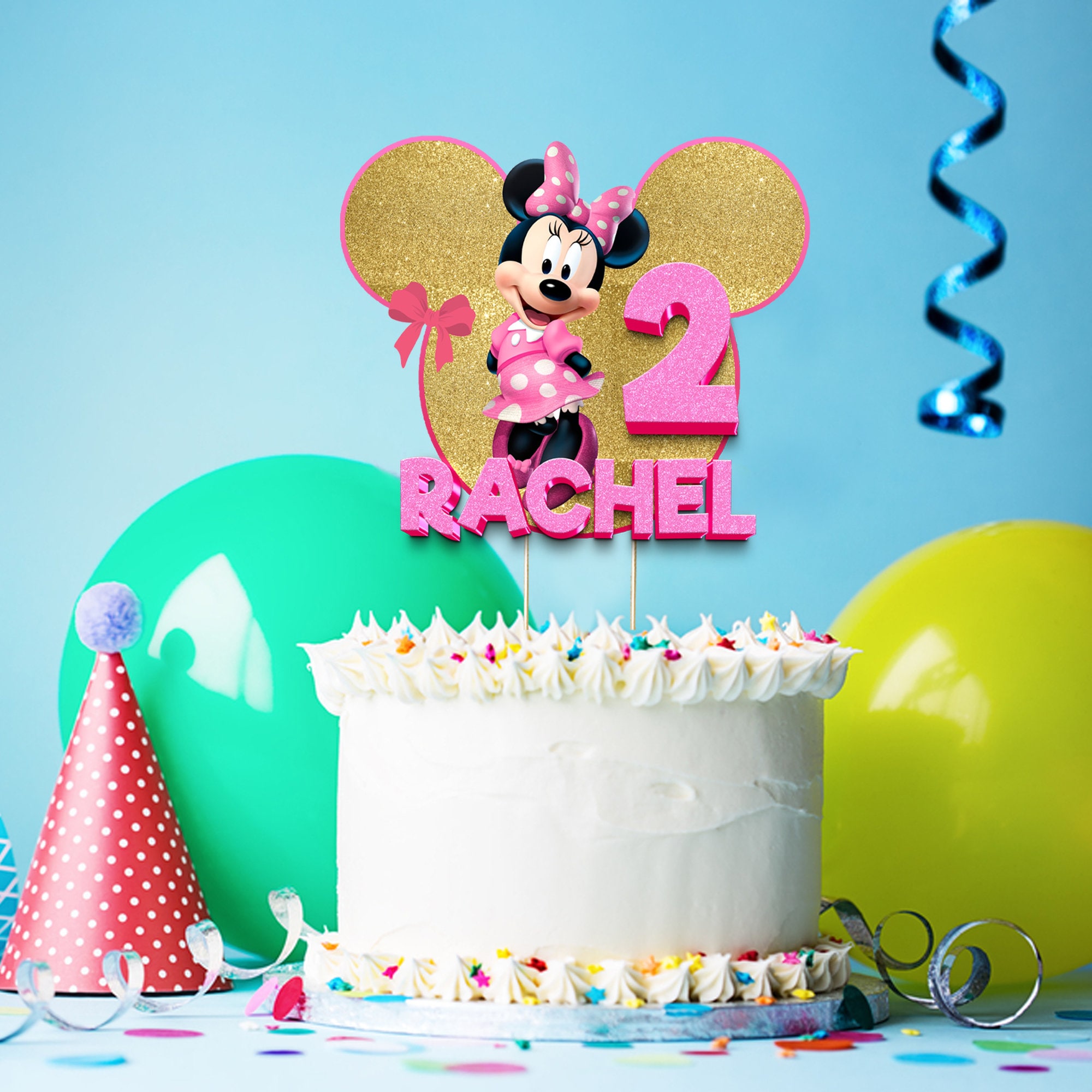 Printable Minnie Mouse Cake Topper Minnie Mouse Birthday - Etsy