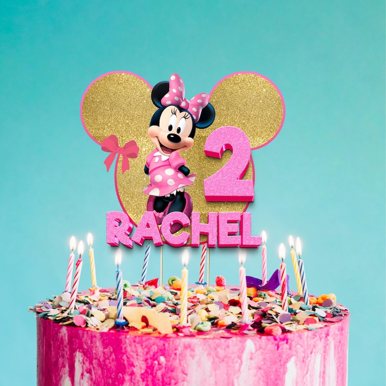 Printable Minnie Mouse Cake Topper Minnie Mouse Birthday - Etsy