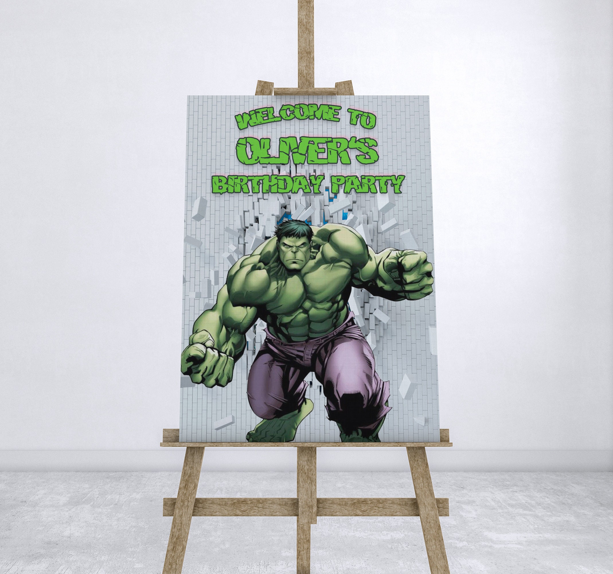 Hulk Birthday Welcome Sign, Hulk Personalized Birthday Welcome Sign ...