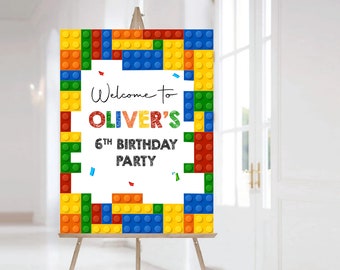 Building Blocks Invitation, Blocks Birthday Party, Builders, Building ...