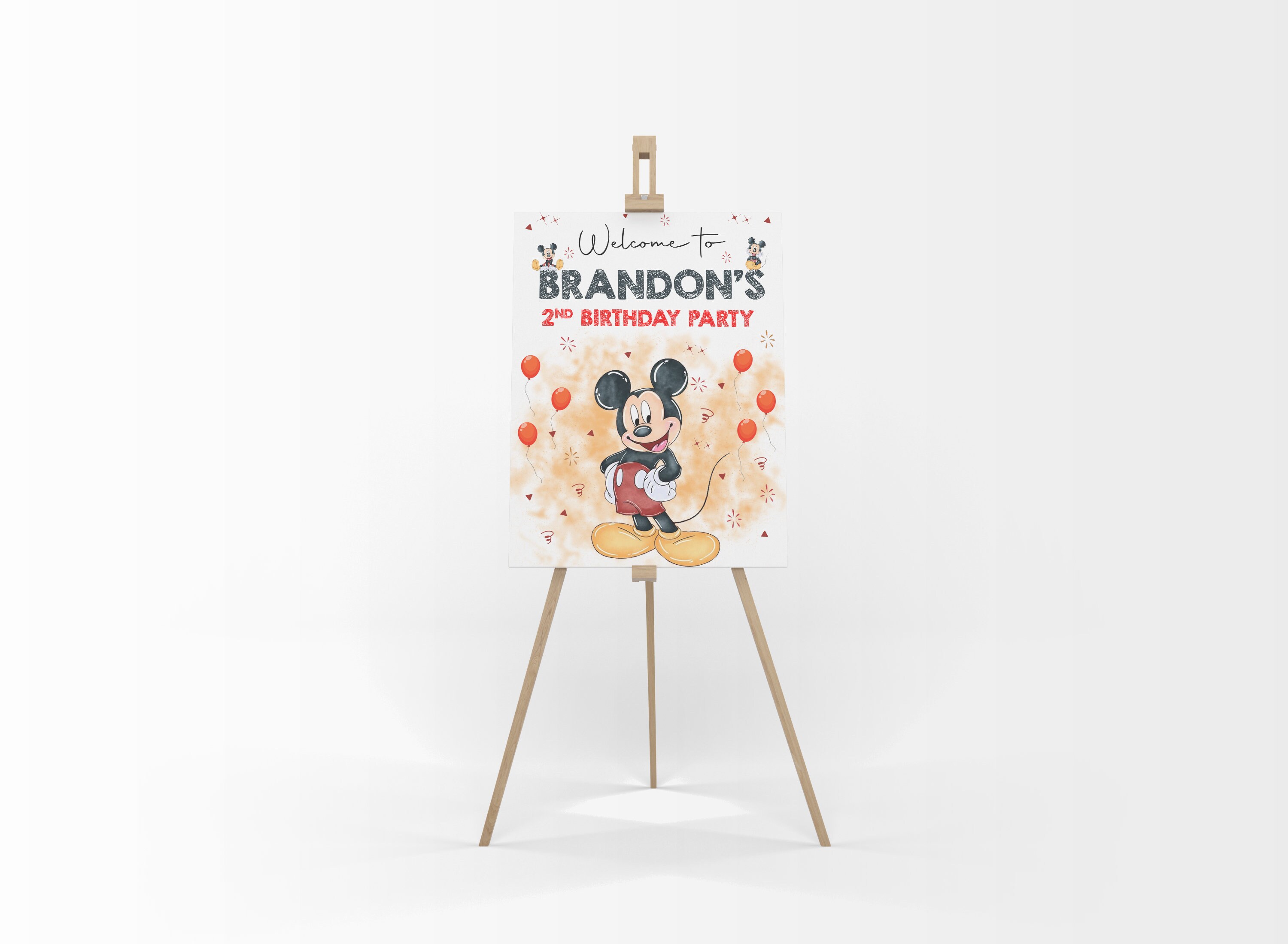 Signo de bienvenida de cumpleaños de Mickey Mouse Signo de - Etsy México