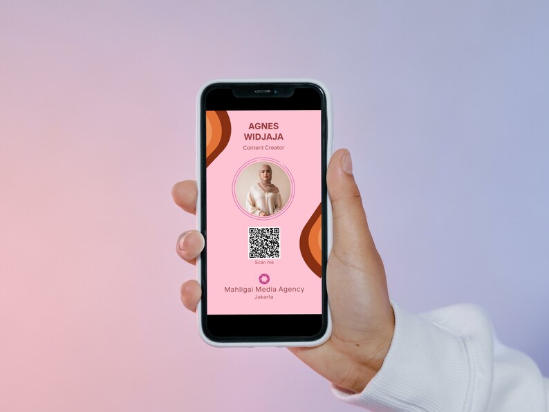 Aesthetic Digital Business Card Template With QR Code Scan - Etsy