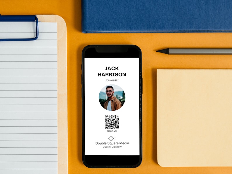 Aesthetic Digital Business Card Template With QR Code Scan - Etsy