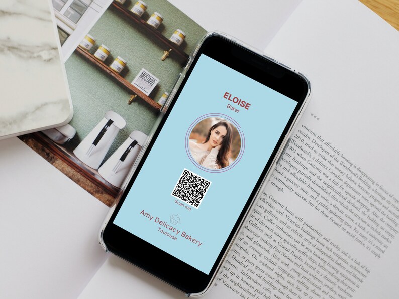 Aesthetic Digital Business Card Template With QR Code Scan - Etsy