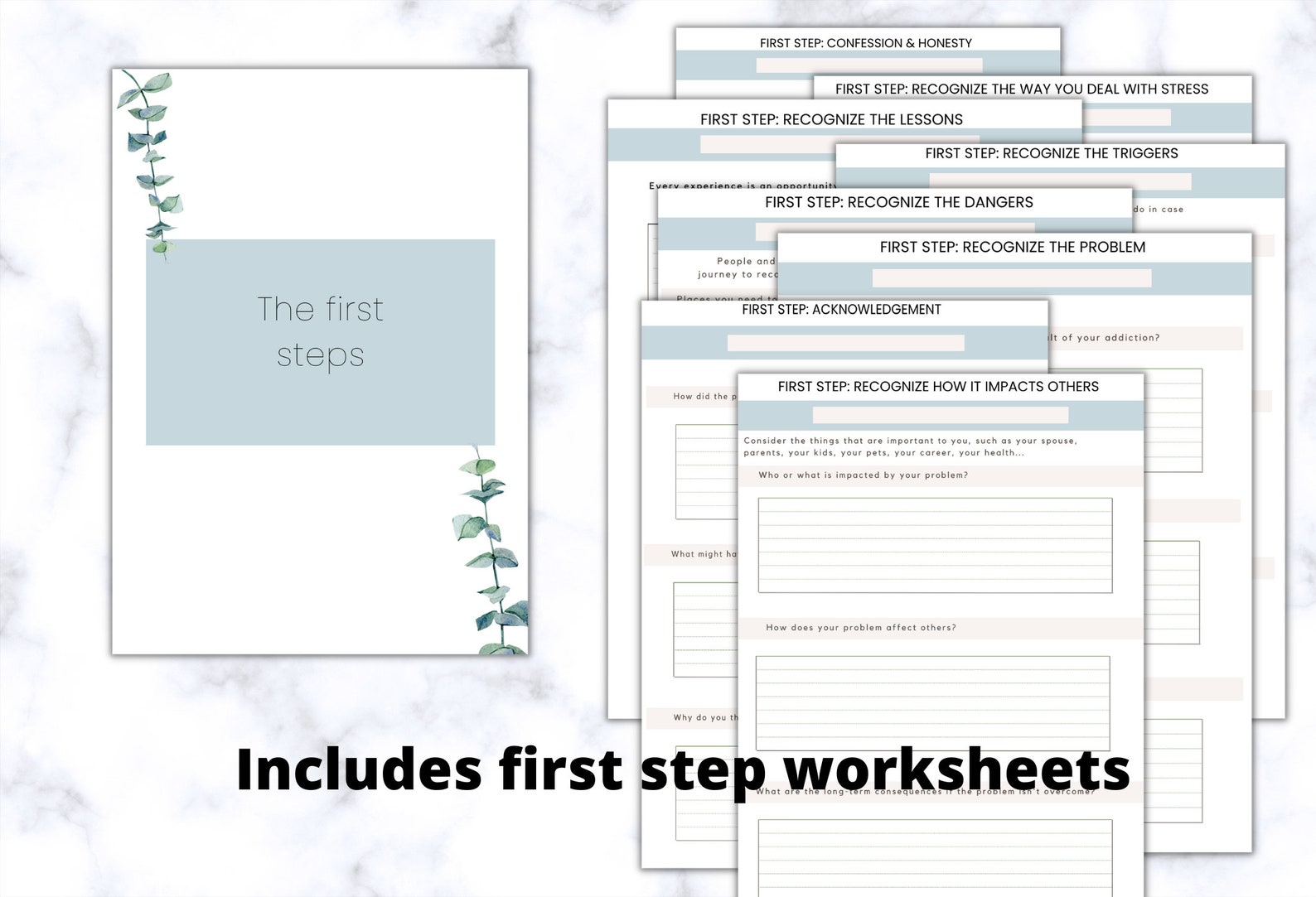Addiction Recovery Worksheets Sobriety Worksheets Sobriety - Etsy