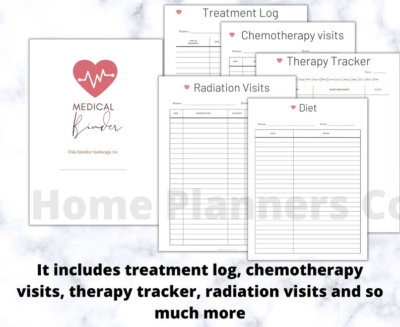 Medical Planner Fillable Printable PDF Medical Binder Cancer - Etsy