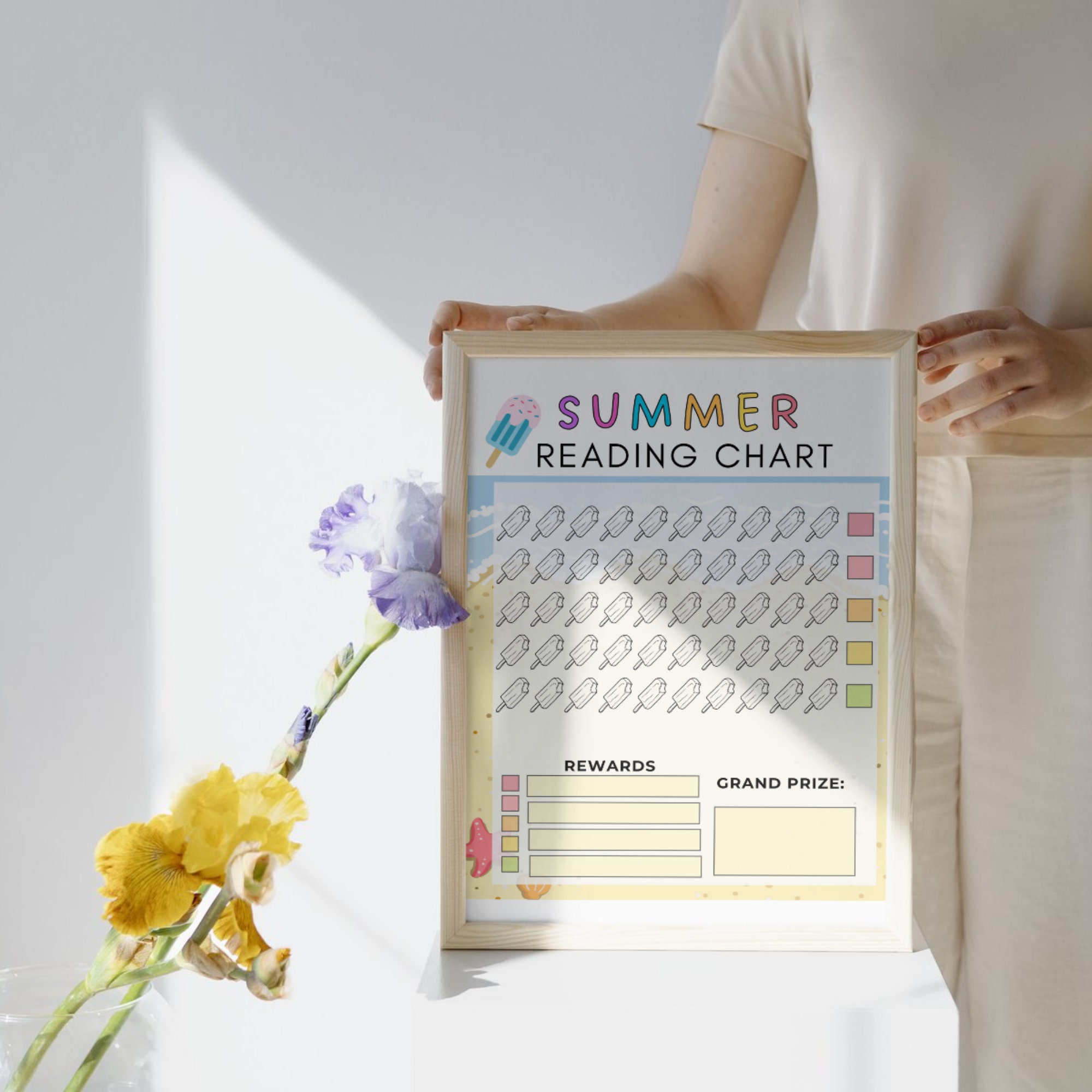 SUMMER Reading Chart, Summer Reading Log, Summer Ice Pop Reading Log ...