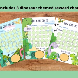 Reward Chart Bundle Dinosaur Reward Chart, Sticker Chart, Potty ...