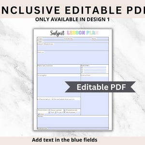 Editable Subject Lesson Plan Template, Printable Digital Lesson Planner ...