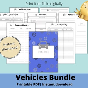 Printable Vehicle Maintenance Log | Vehicle Car Expense Log | Vehicle ...