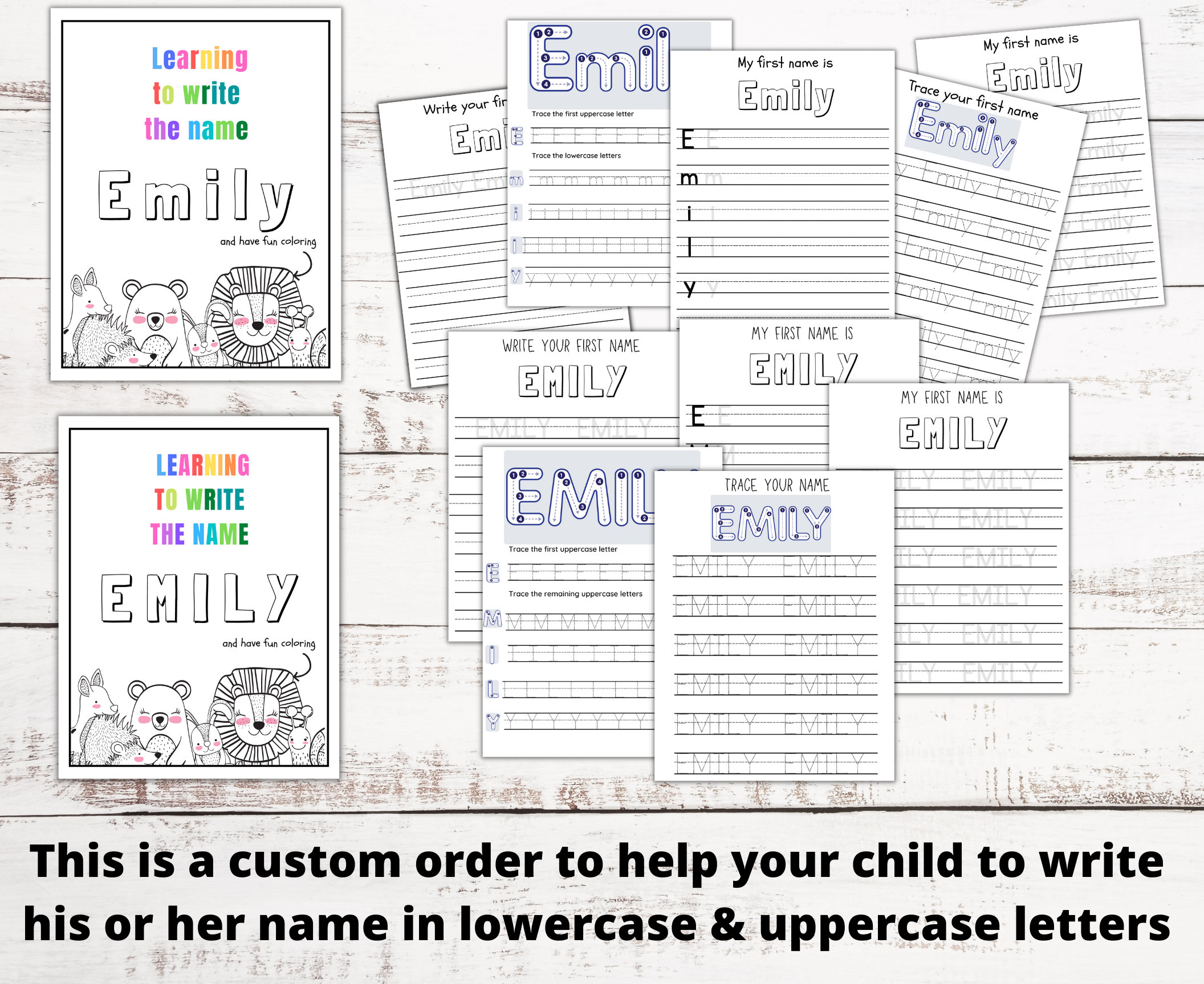 Custom Name Handwriting Practice Binder Personalized Name - Etsy