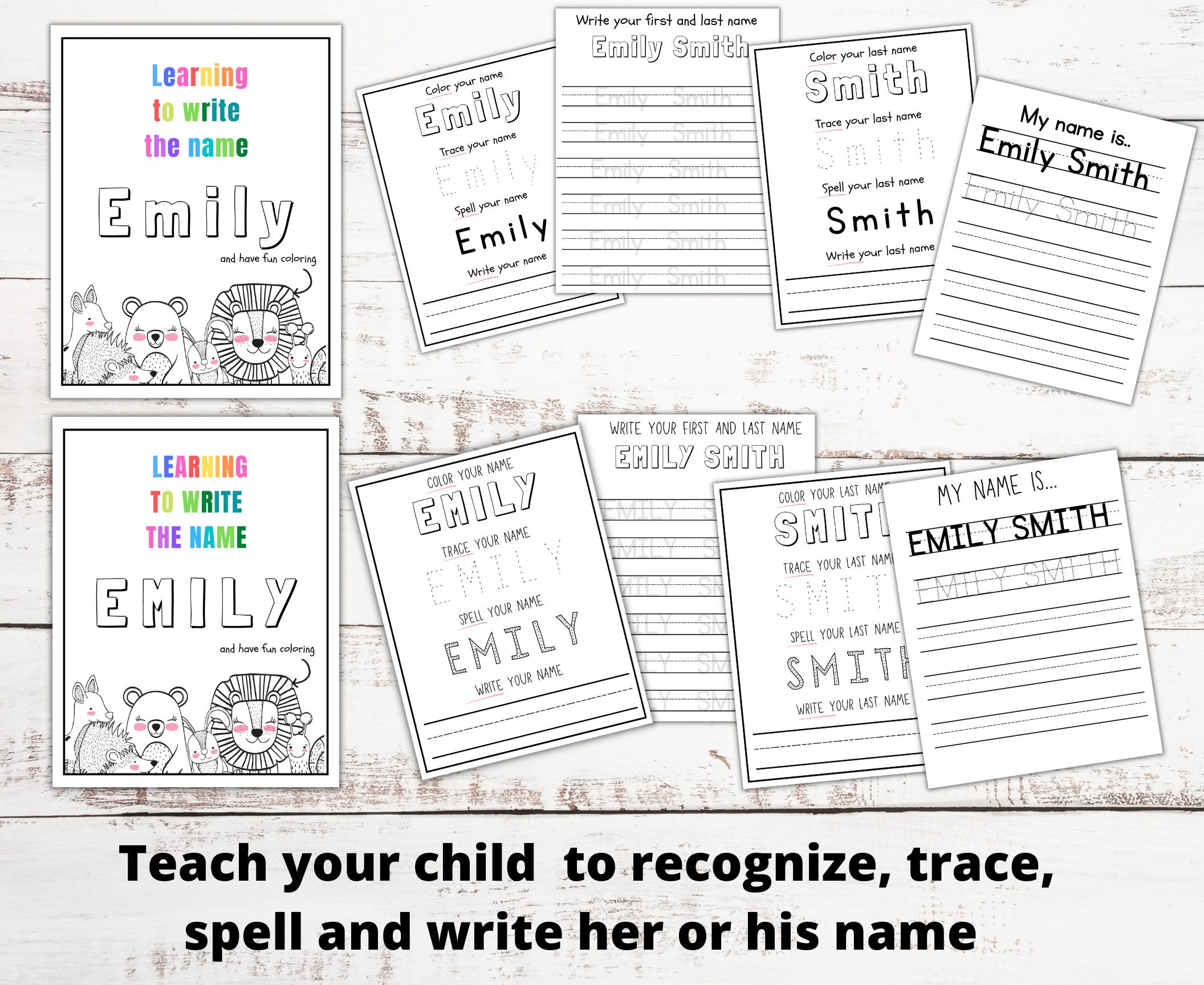 Custom Name Handwriting Practice Binder Personalized Name - Etsy