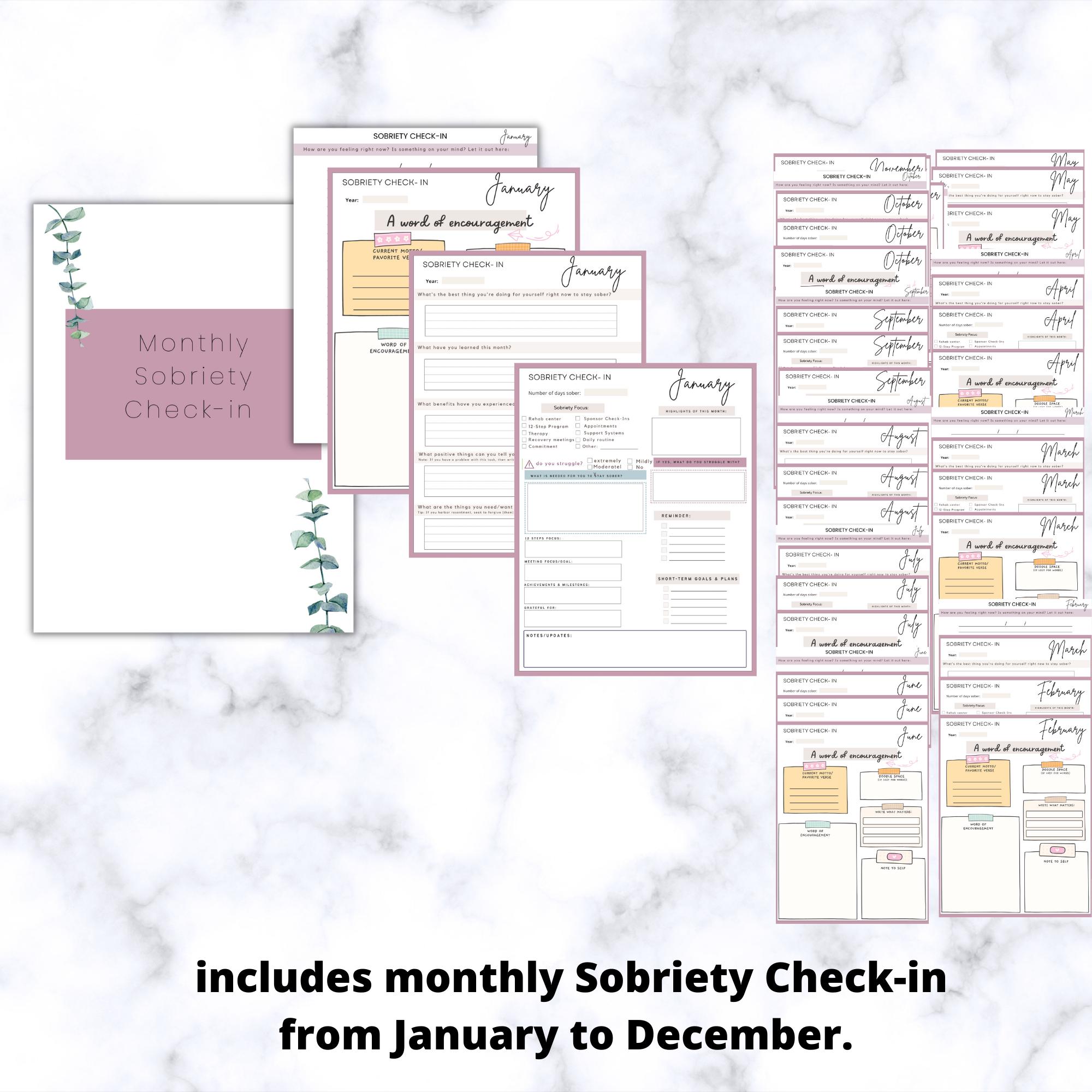 Addiction Recovery Worksheets| Sobriety Worksheets | Sobriety Planner ...