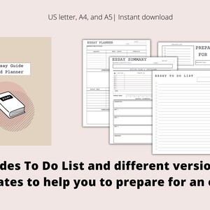 Essay Planner Editable Printable PDF| Essay Guide Planner Pack Bundle ...