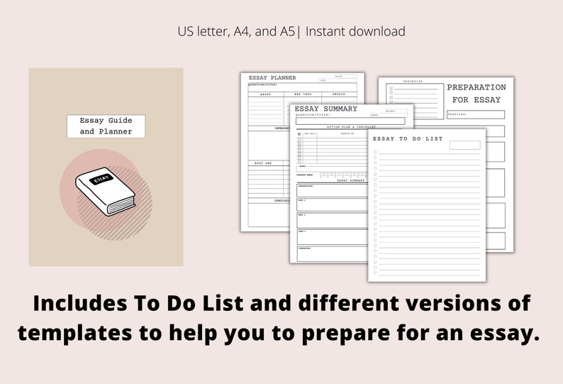 Essay Planner Editable Printable PDF| Essay Guide Planner Pack Bundle ...