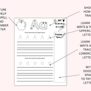Printable Trace the Alphabet A Worksheet Letter Writing Practice ...