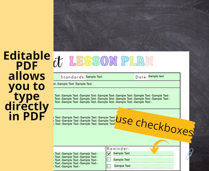 Editable Subject Lesson Plan Template Printable Digital - Etsy