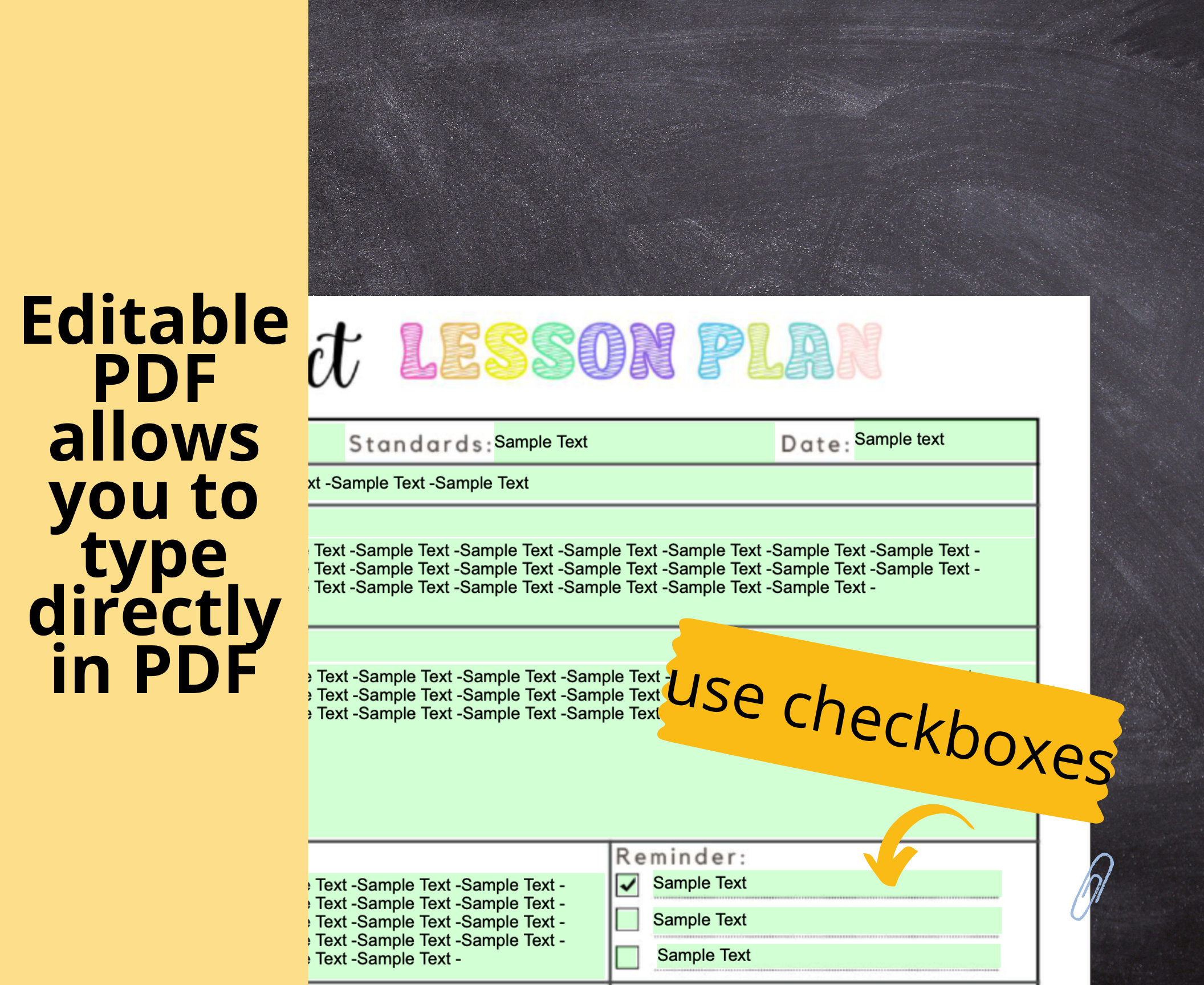 Editable Subject Lesson Plan Template Printable Digital - Etsy