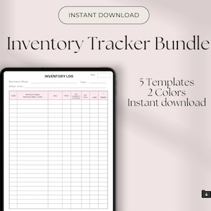 Inventory Tracker Pages Bundle, Printable Inventory Template, Inventory ...