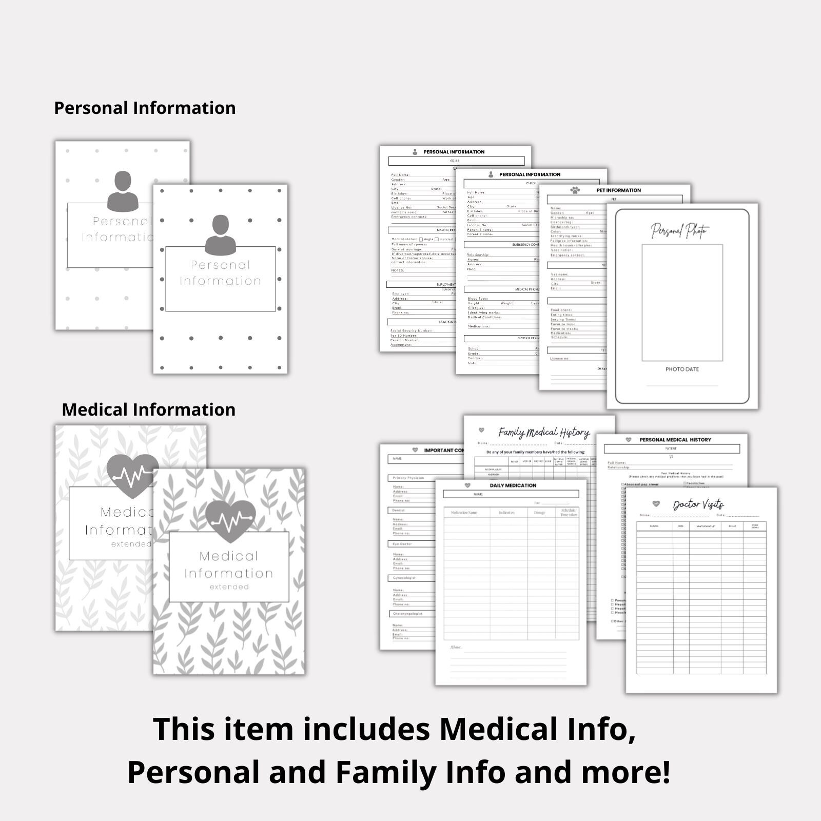 Editable Just in Case Emergency Planner Binder | Just in Case Planner ...